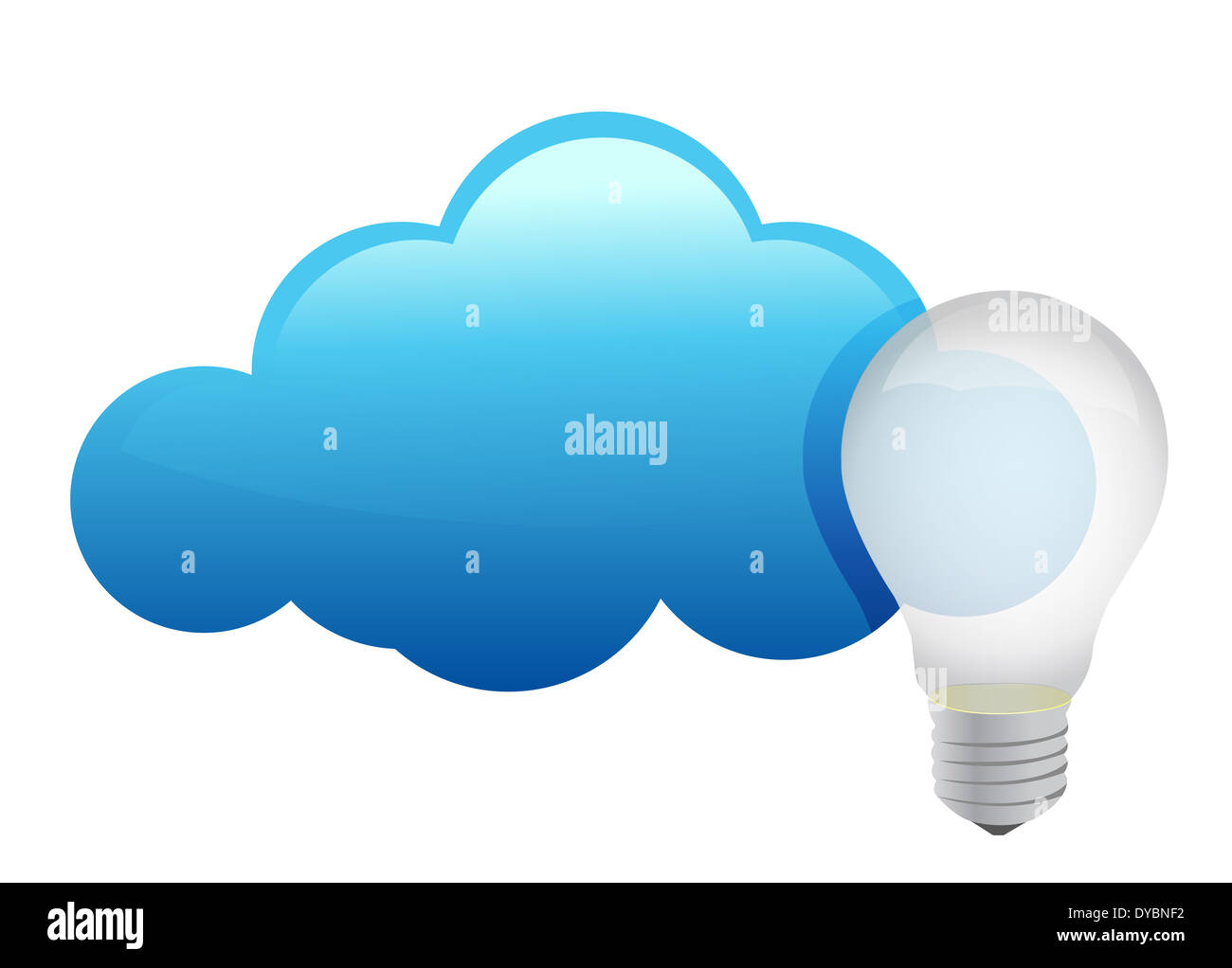 Thinking cloud light bulb illustration design Stock Photo - Alamy