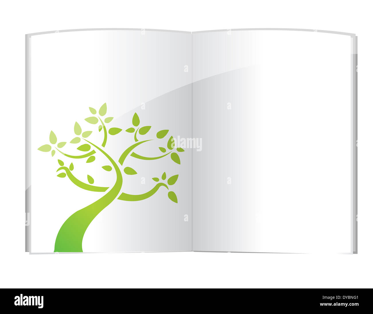 Plant growing from open book illustration design over white Stock Photo ...