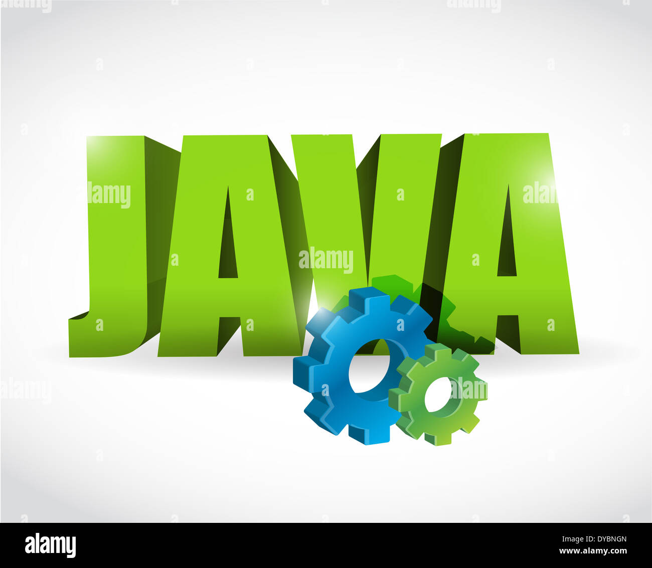 java gear text sign illustration design over a white background Stock ...