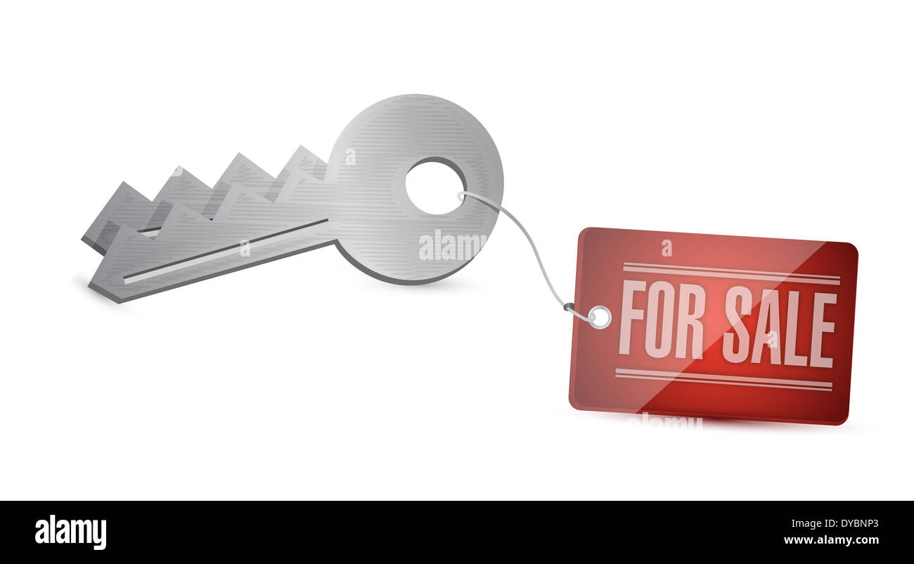 Keys for sale Concept Illustration design over white Stock Photo - Alamy