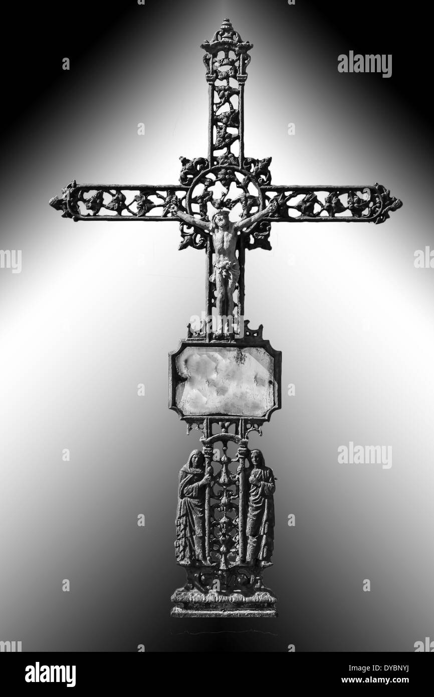Jesus christ on cross Black and White Stock Photos & Images - Alamy