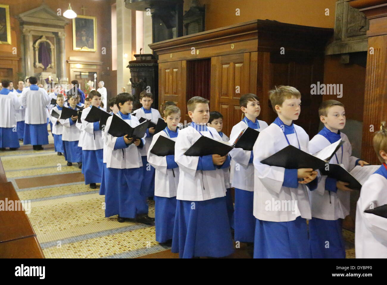 Dublin, Ireland. 13th April 2014. The boy choristers from the ...