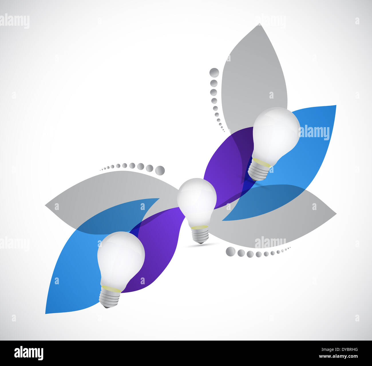 leaves and idea light bulb illustration design over white Stock Photo ...