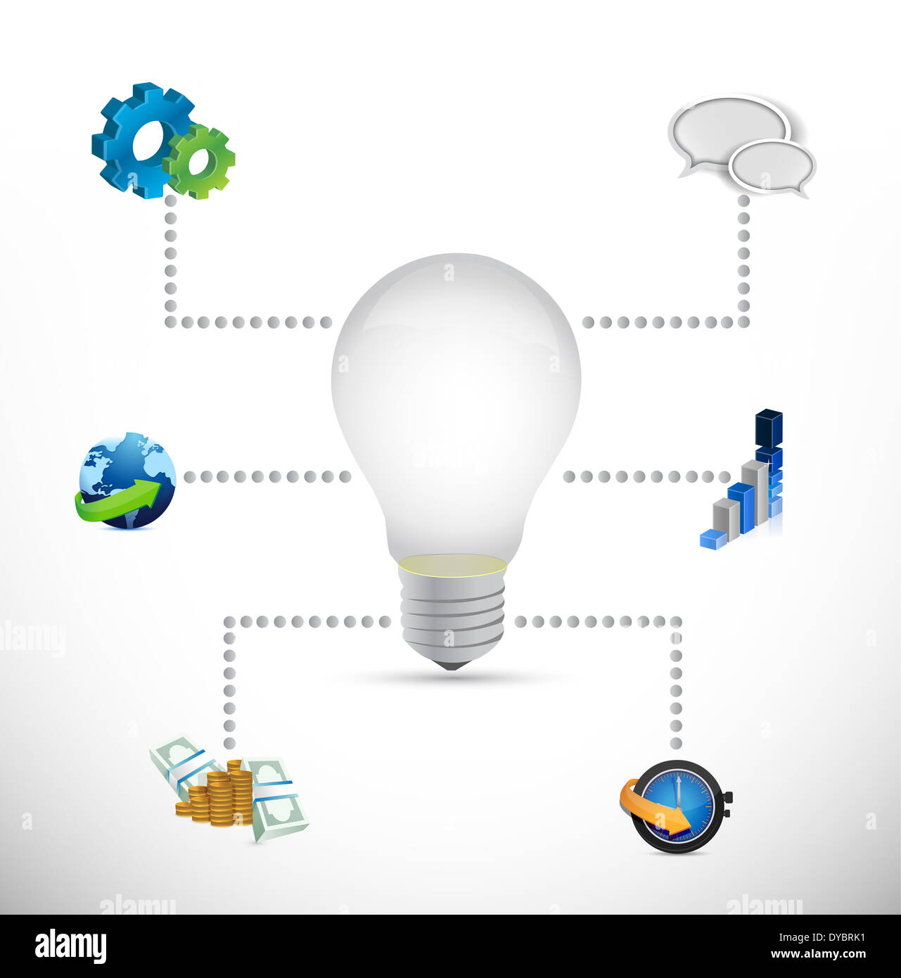 business diagram ideas. illustration design over a white background ...