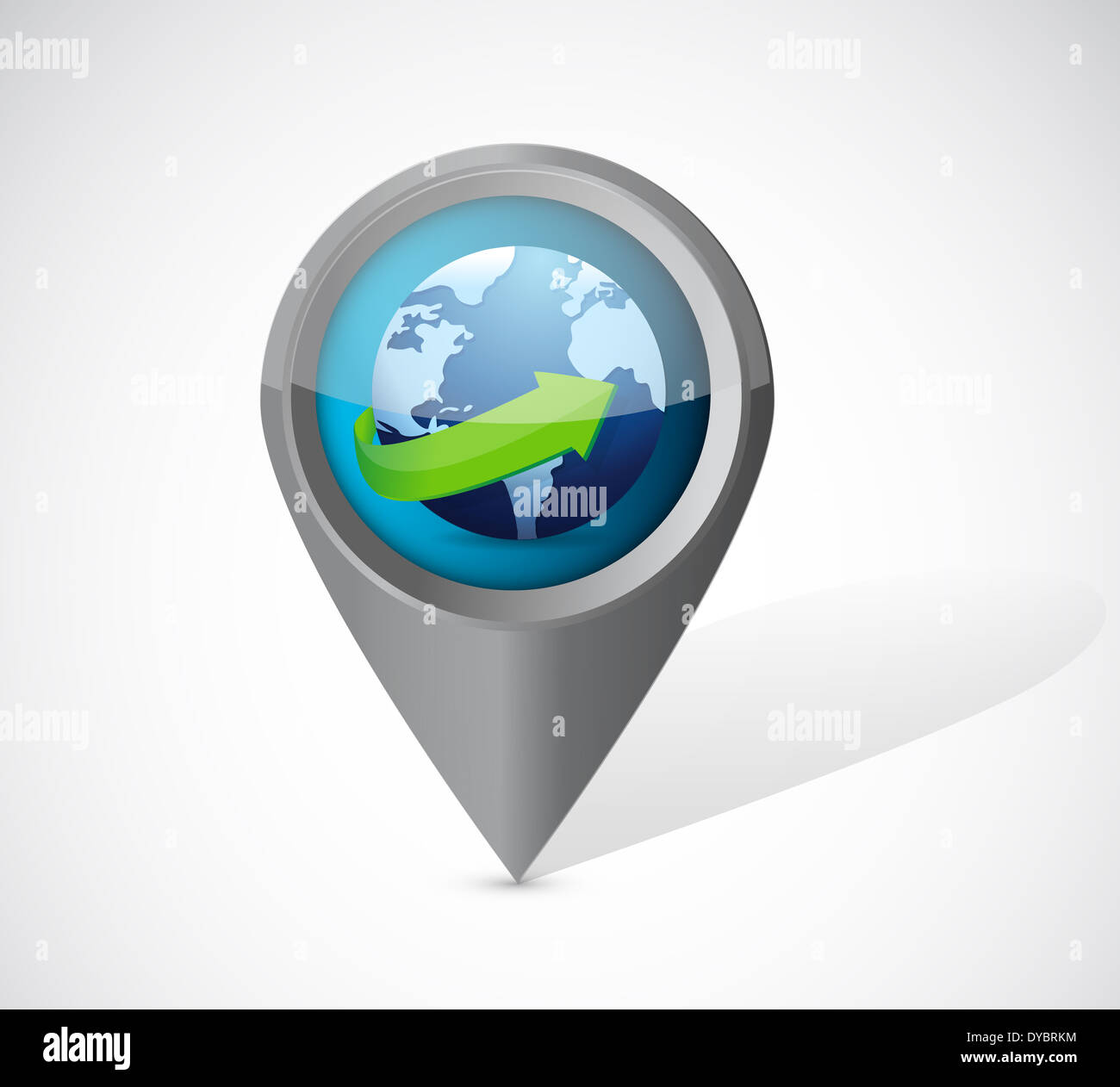 globe pointer illustration over a white background Stock Photo - Alamy