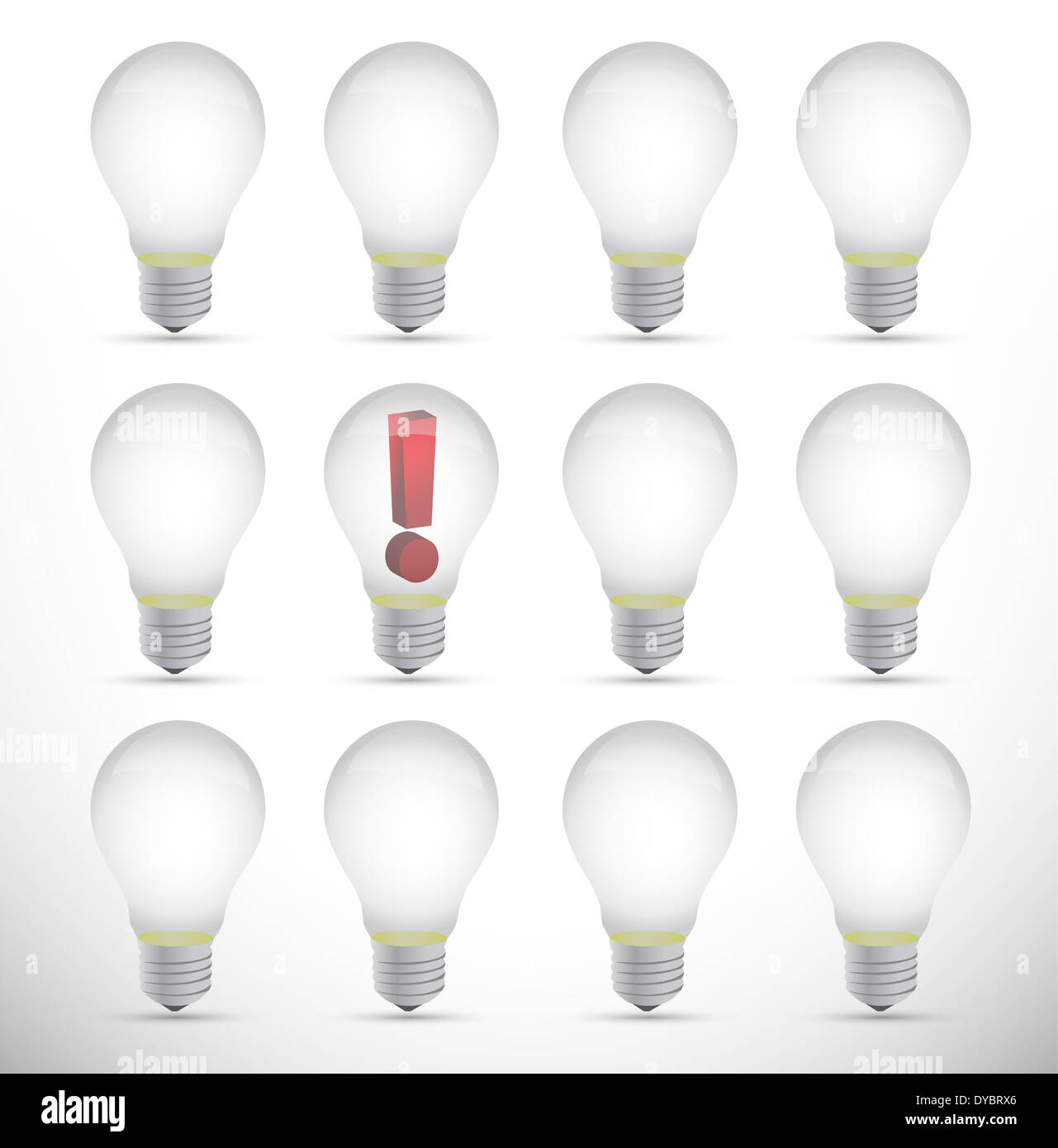 idea concept exclamation design over a white background Stock Photo - Alamy