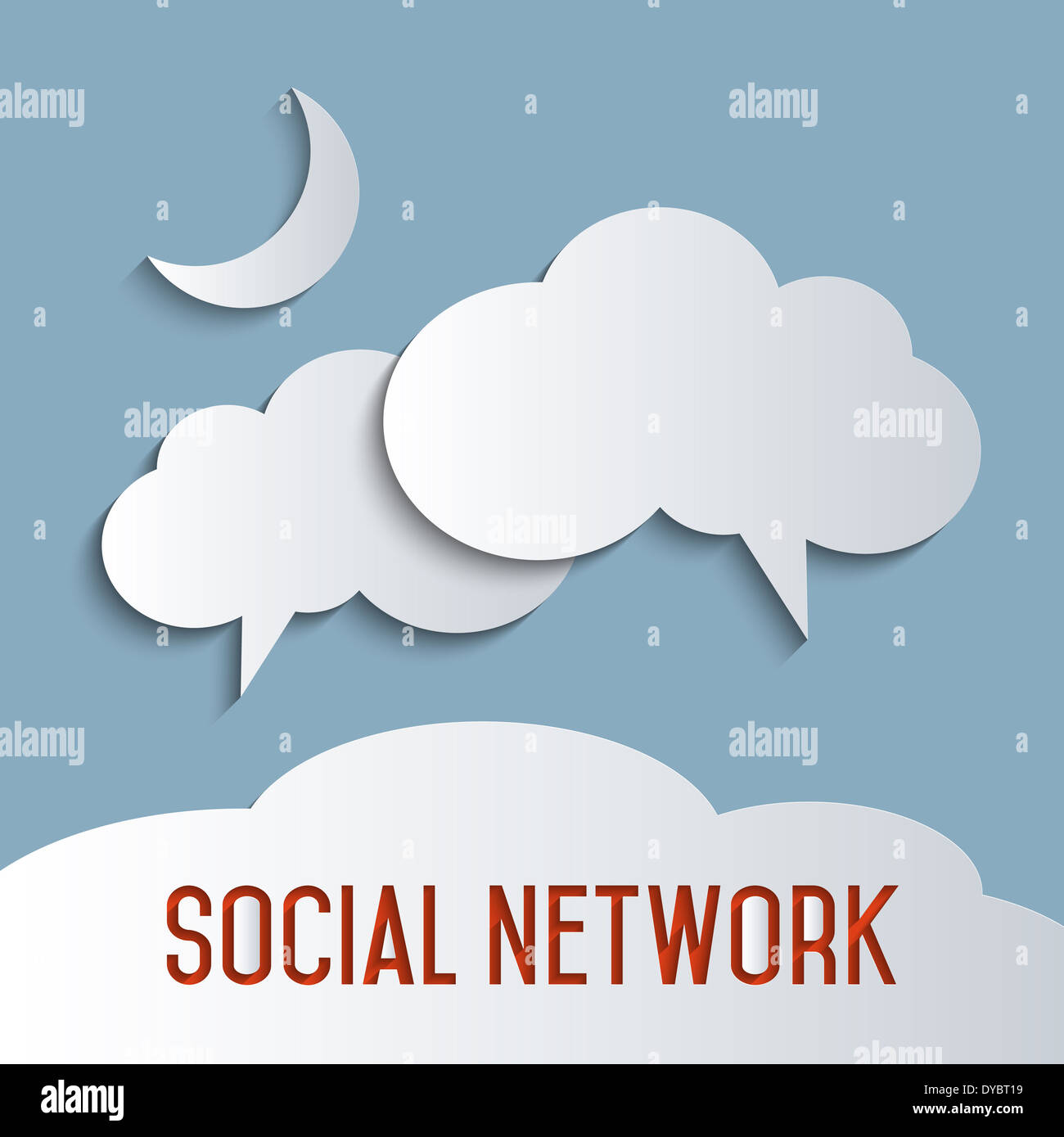 Concept for cloud computing, social network and social media Stock ...