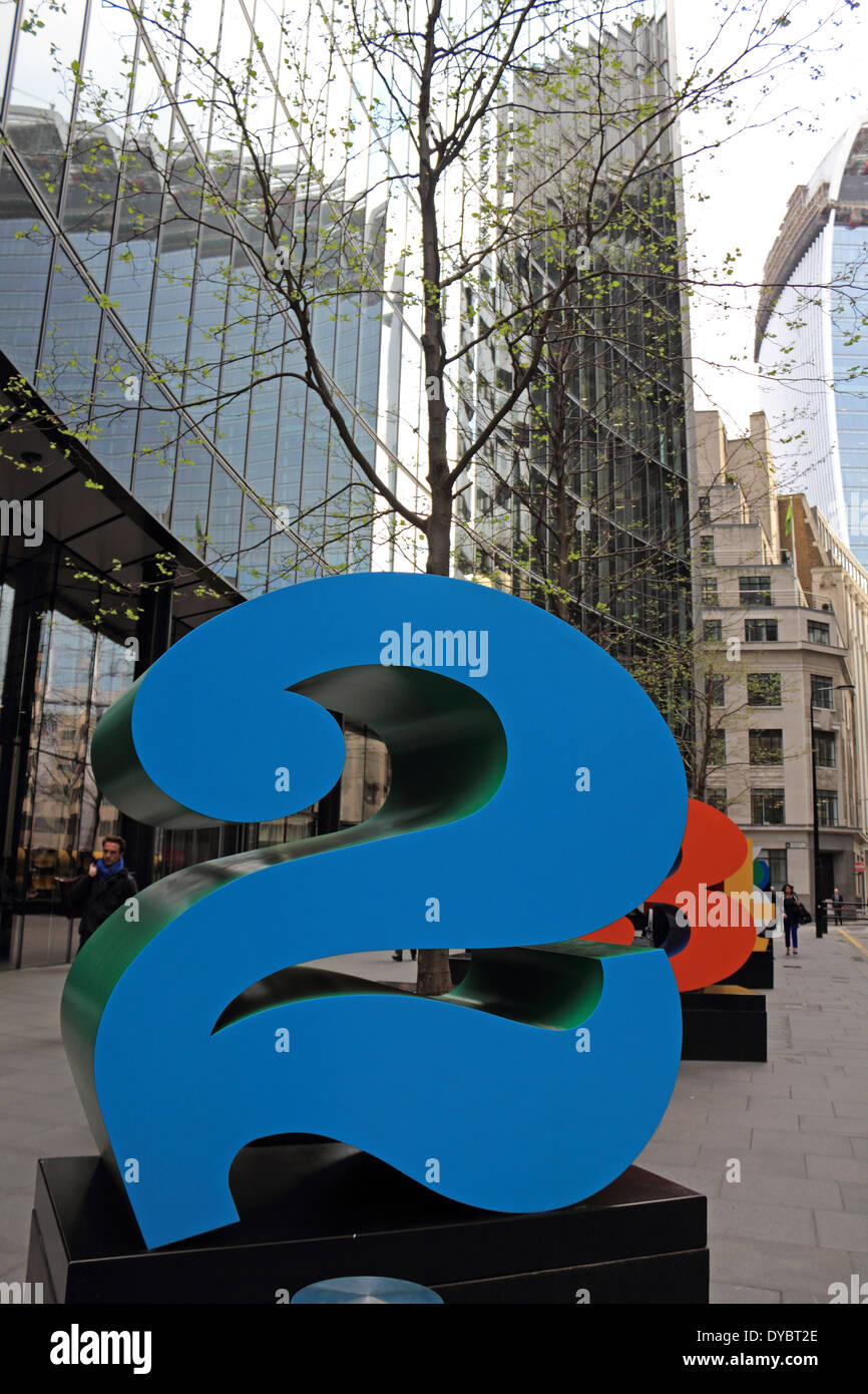 Large coloured numbers outside the Willis offices and opposite Lloyds ...