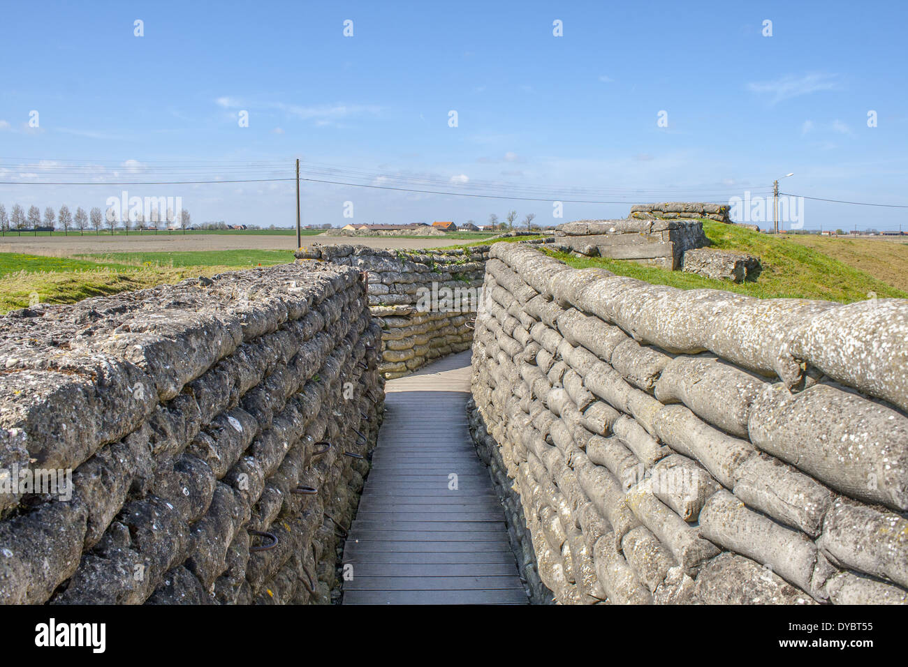 Trench sandbags barbed wire hi-res stock photography and images - Alamy