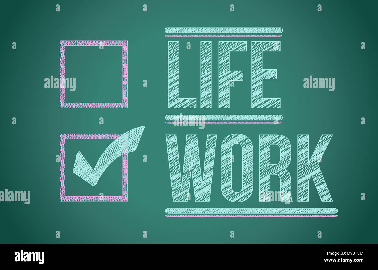 Life and work choices illustration design on a blackboard Stock Photo ...