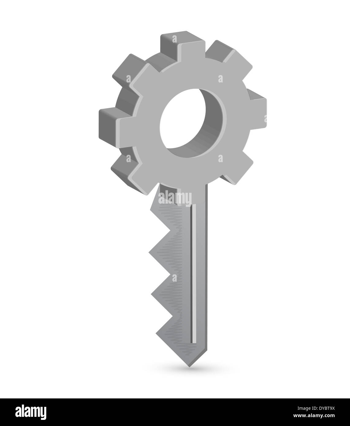 gear key illustration design over a white background Stock Photo - Alamy
