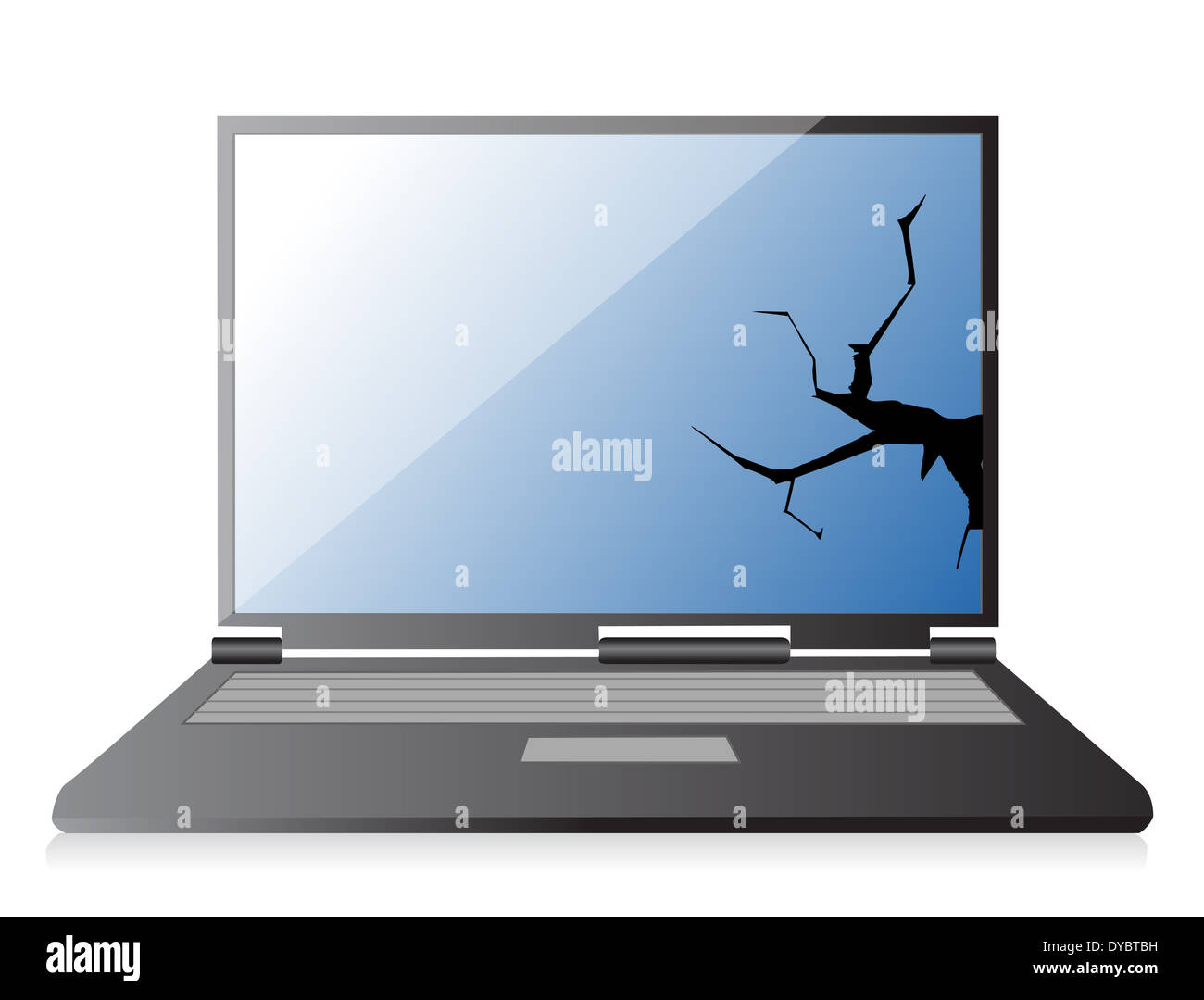 broken laptop illustration design over a white background Stock Photo ...