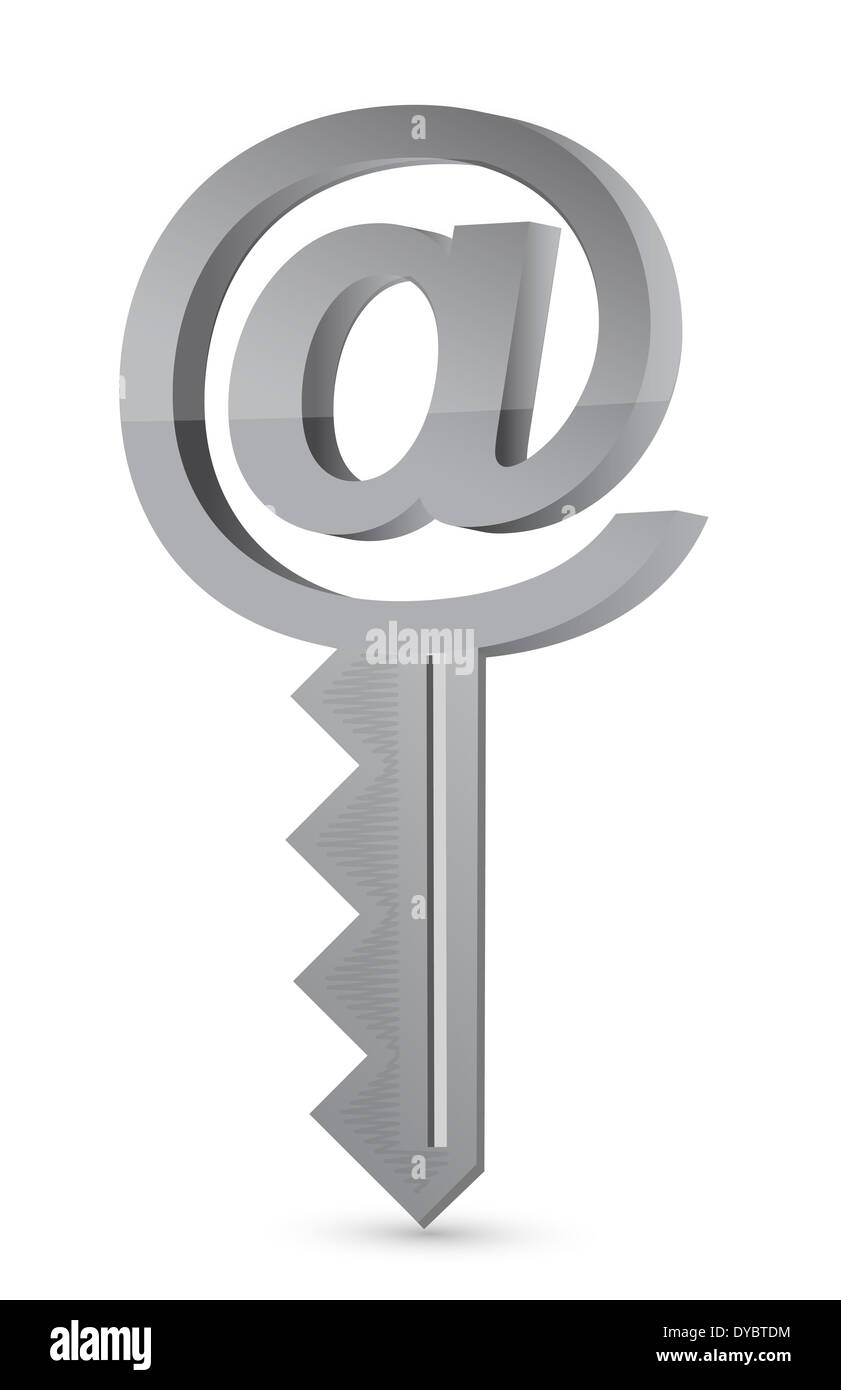 Email key concept illustration design over a white background Stock ...