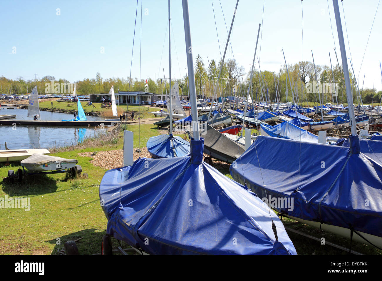 Papercourt lake Sailing Club near Ripley Surrey England UK Stock Photo ...