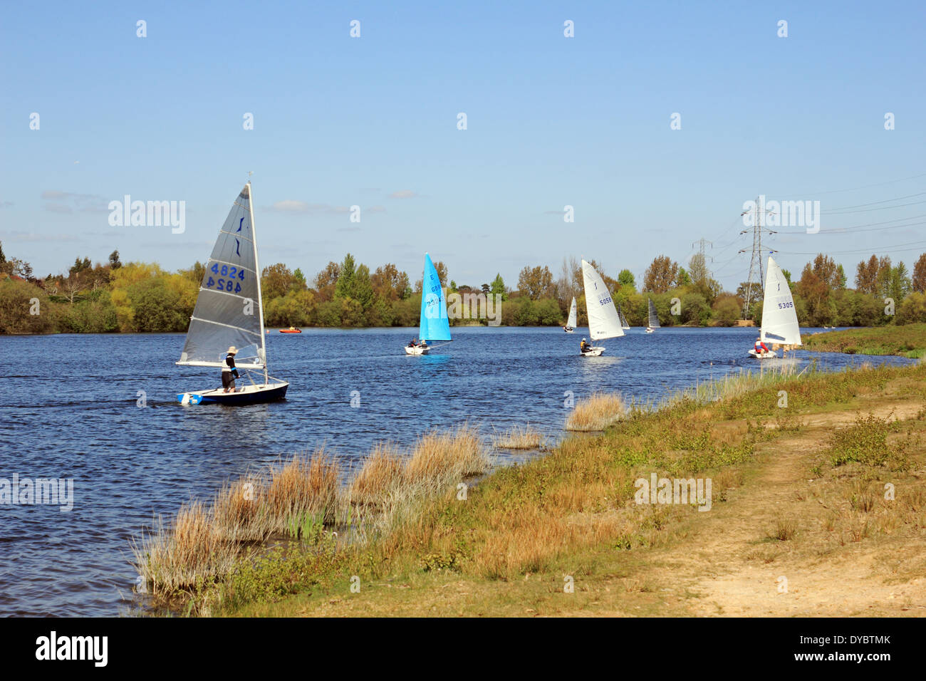Papercourt lake Sailing Club near Ripley Surrey England UK Stock Photo ...