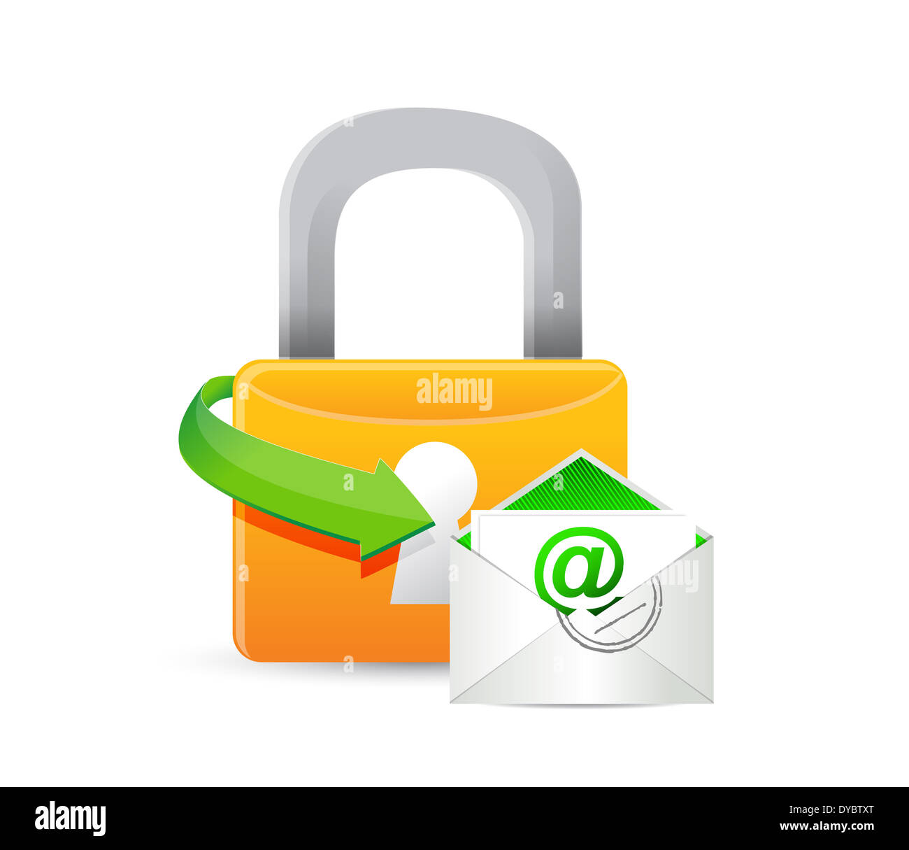 secure mail illustration design over a white background Stock Photo - Alamy
