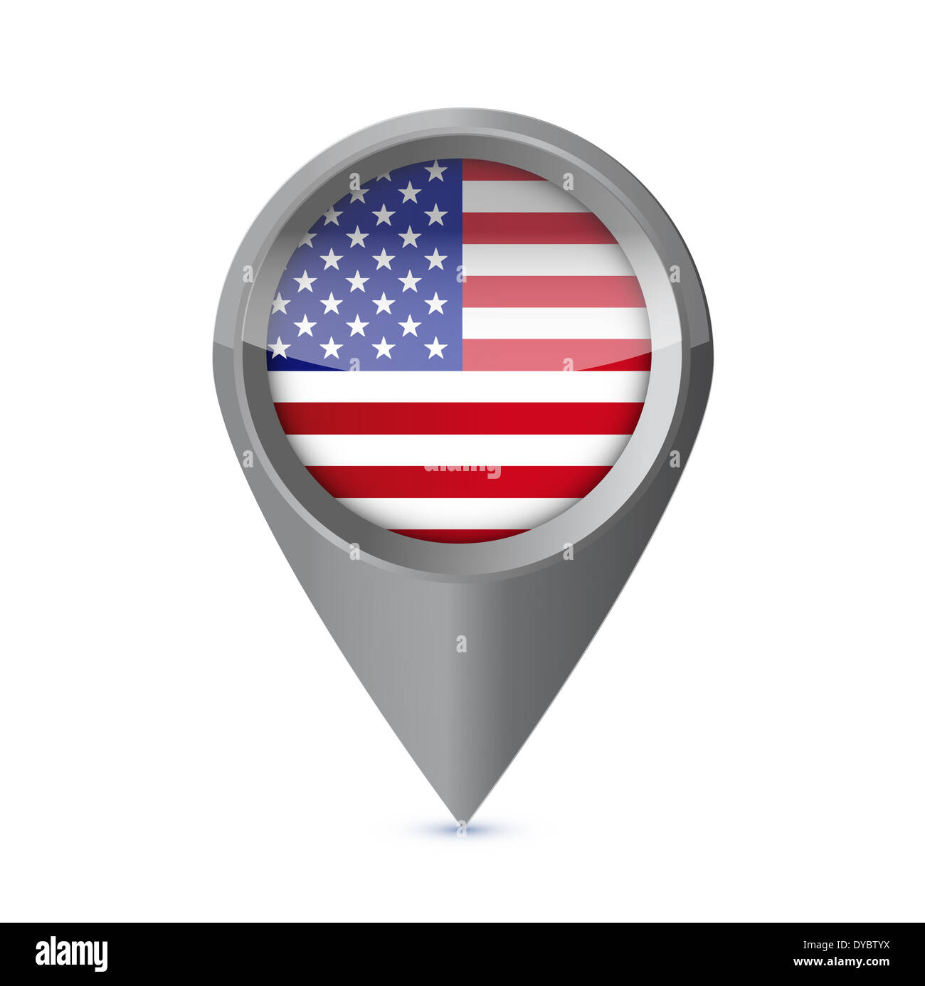Glossy colorful USA map application point symbol illustration design ...