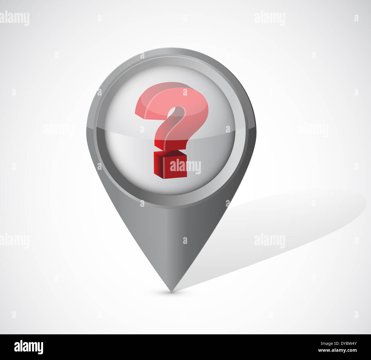 question mark pointer illustration over a white background Stock Photo ...