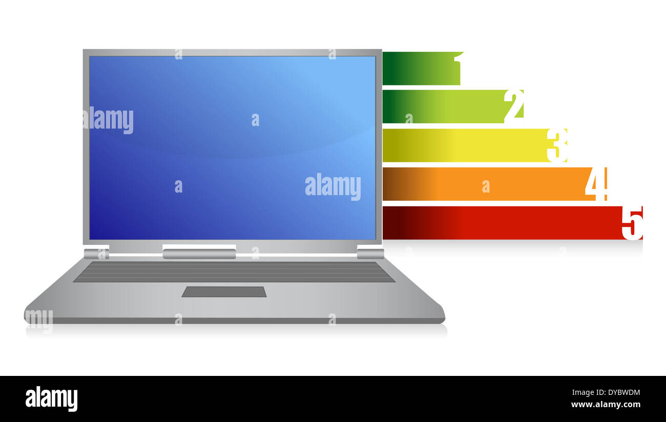 laptop and graph illustration design over white background Stock Photo ...