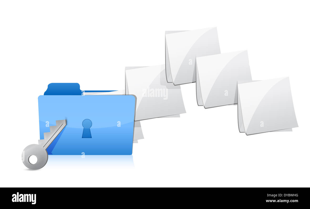 Protecting the Data illustration design over a white background Stock ...