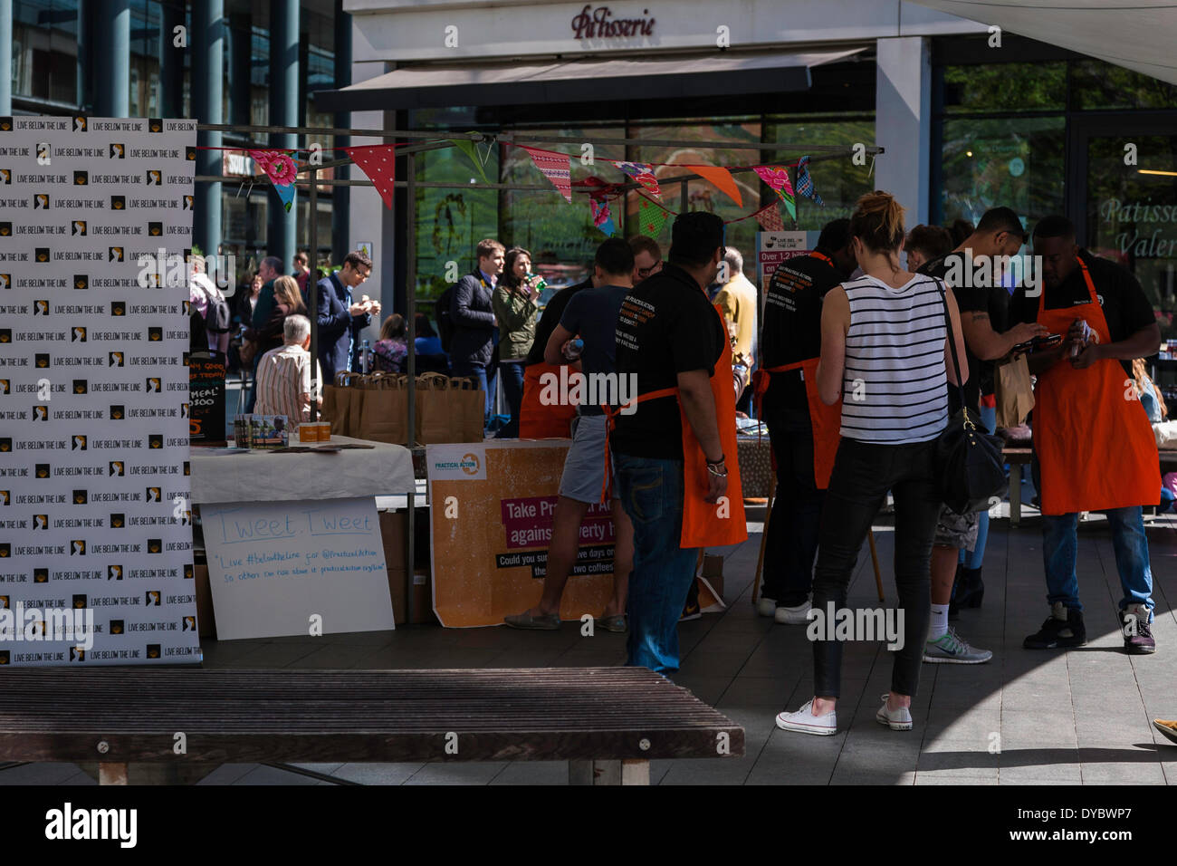 Live Below the LIne Campaigning in Spitalfields, London Stock Photo - Alamy