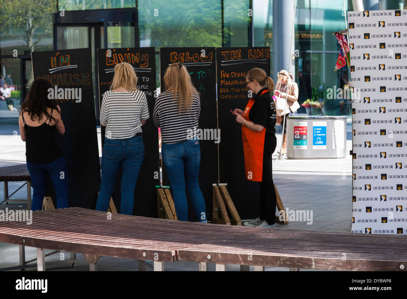 Live Below the LIne Campaigning in Spitalfields, London Stock Photo - Alamy