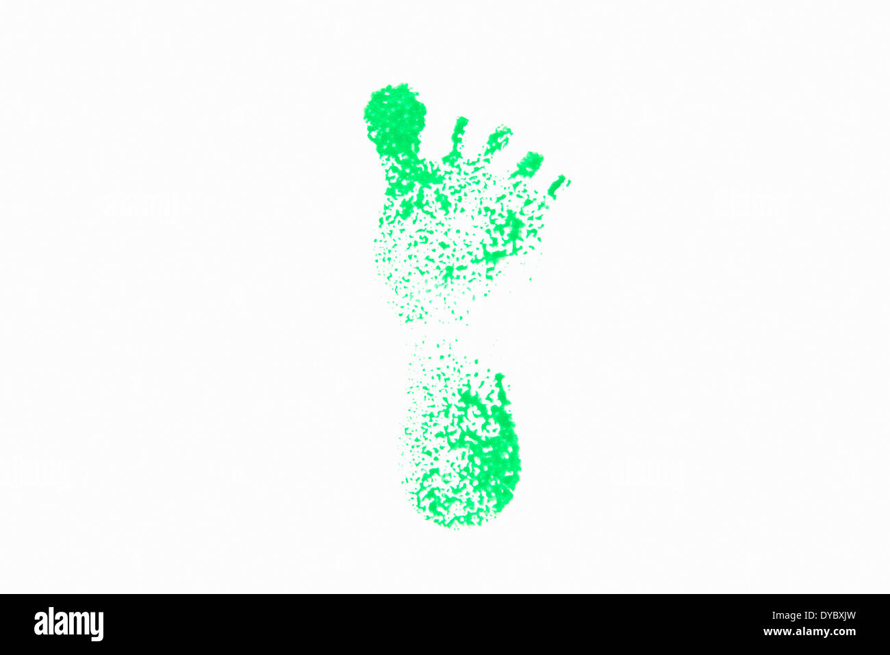 green paint foot print Stock Photo - Alamy