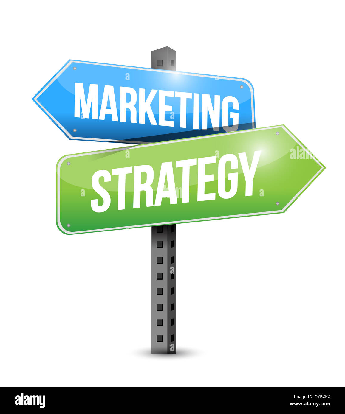 Marketing strategy road sign illustration design Stock Photo - Alamy