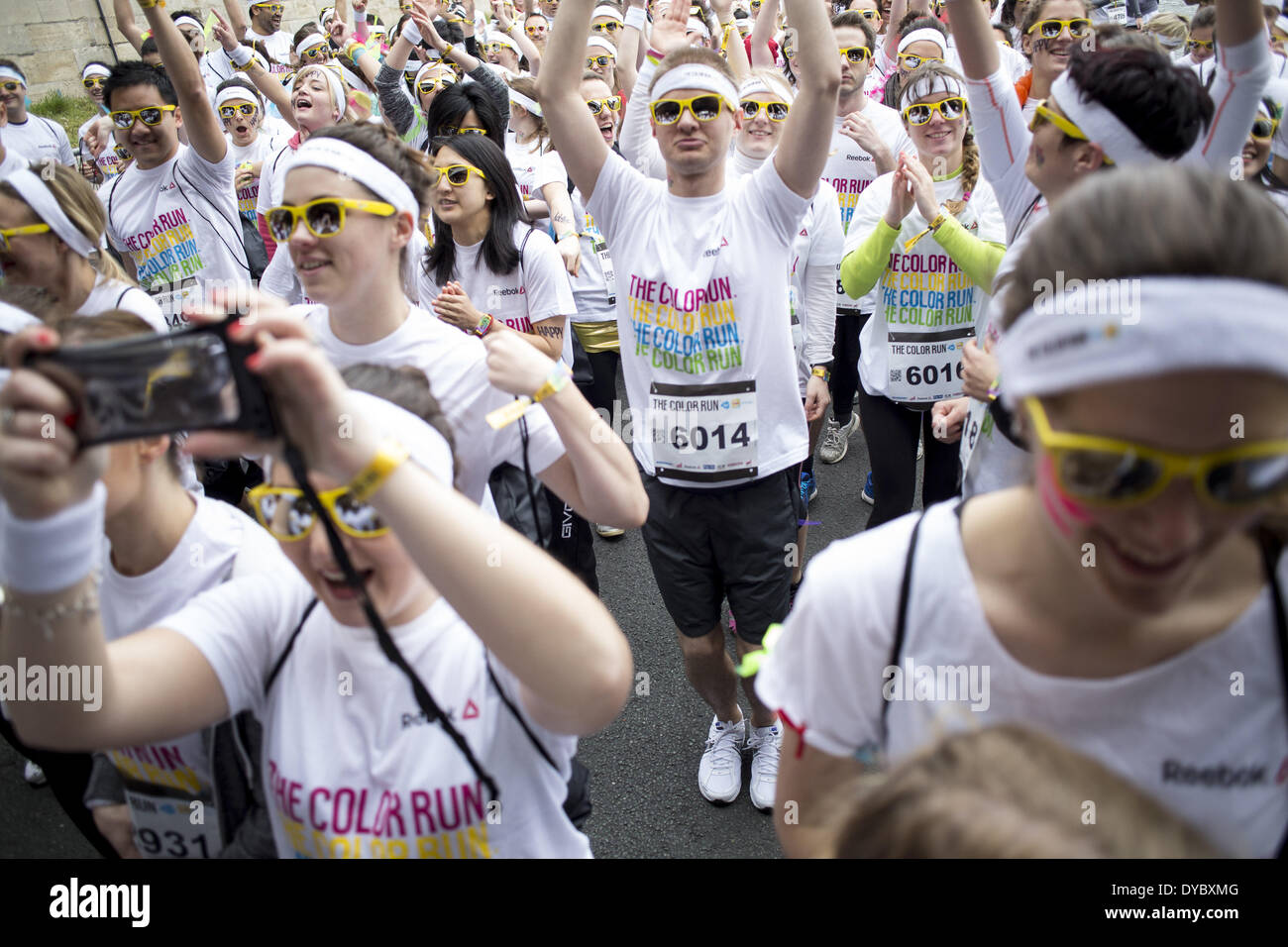 Paris, France. 13th Apr, 2014. Runners during the Color Run race in ...