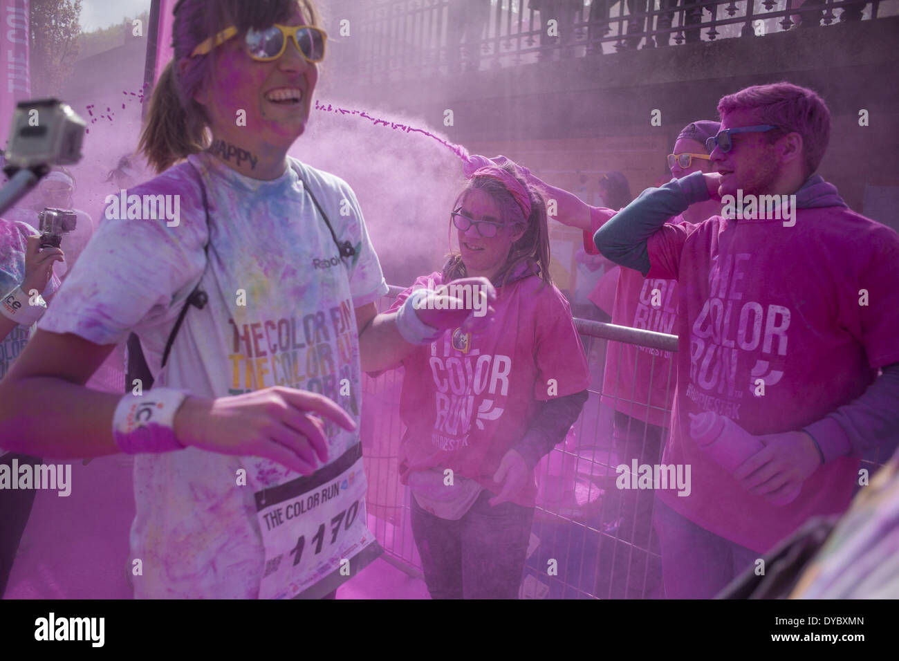 Paris, France. 13th Apr, 2014. Runners during the Color Run race in ...