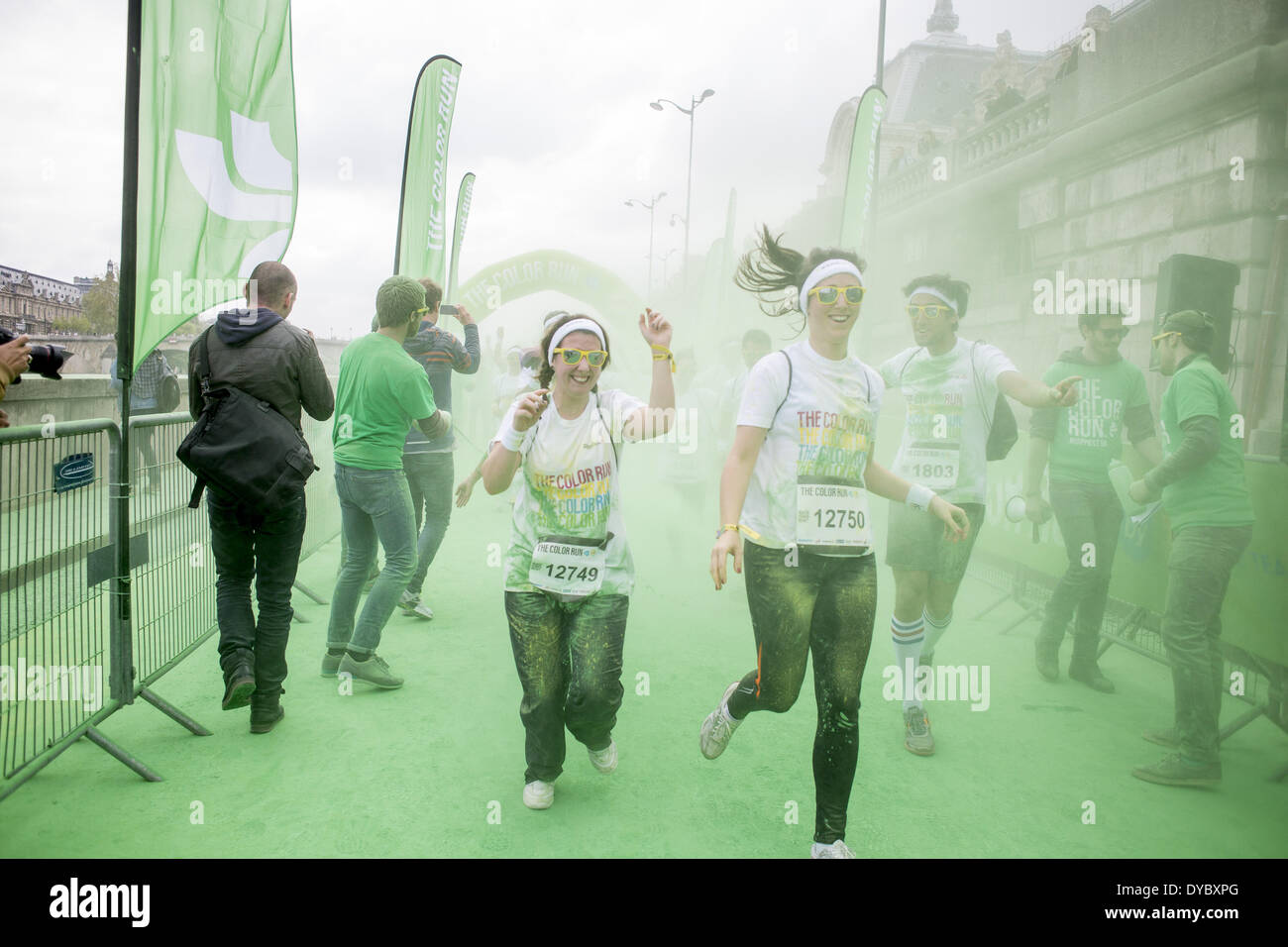 Paris, France. 13th Apr, 2014. Runners during the Color Run race in ...