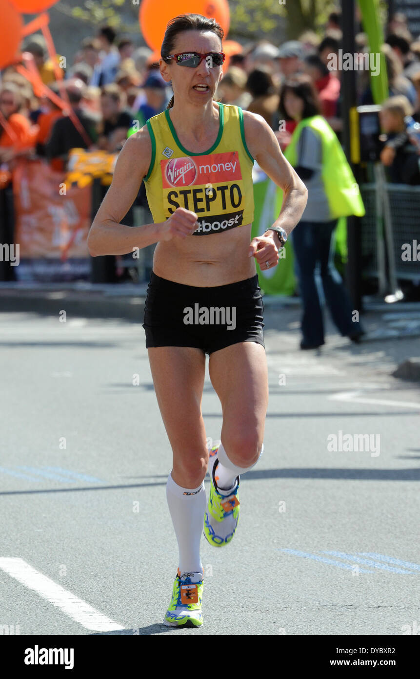 Emma Stepto running The London Marathon, London, UK - 13 April 2014 ...
