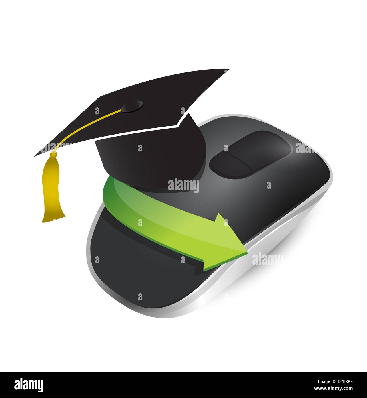 education concept with Wireless computer mouse isolated on white ...