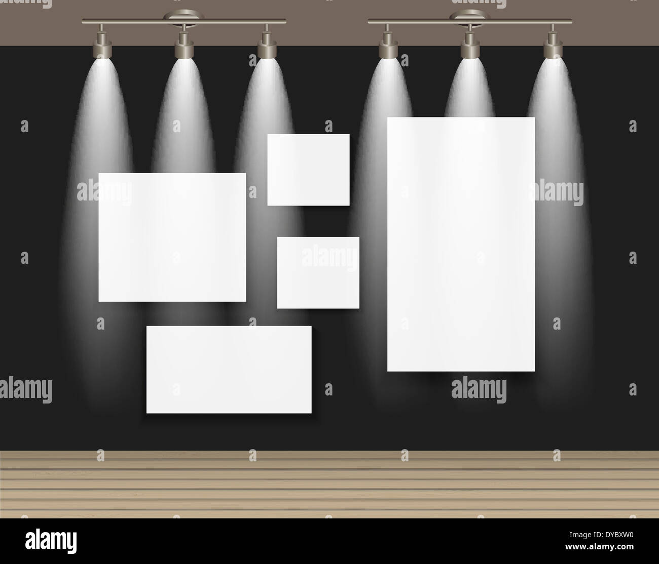 Frame on Wall for Your Text and Images, Vector Illustration Stock Photo ...