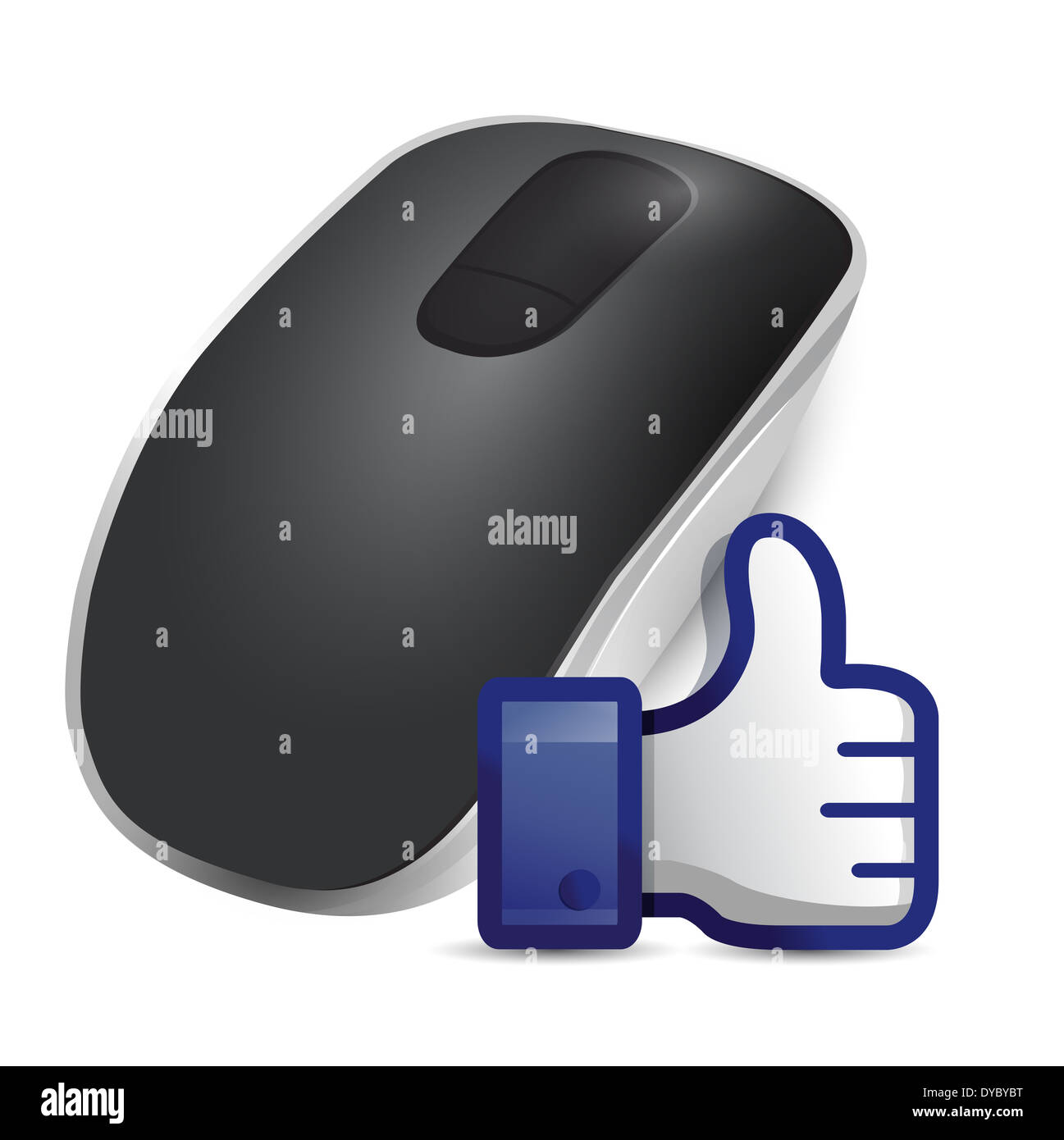 Thumbs up Wireless computer mouse Stock Photo - Alamy