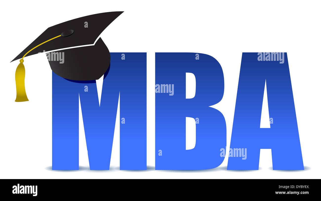 MBA graduation tassel hat over white background illustration Stock ...