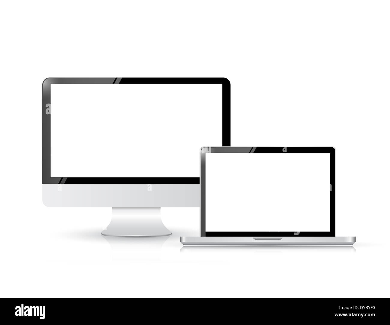 3D illustration design of electronic devices isolated on white Stock ...