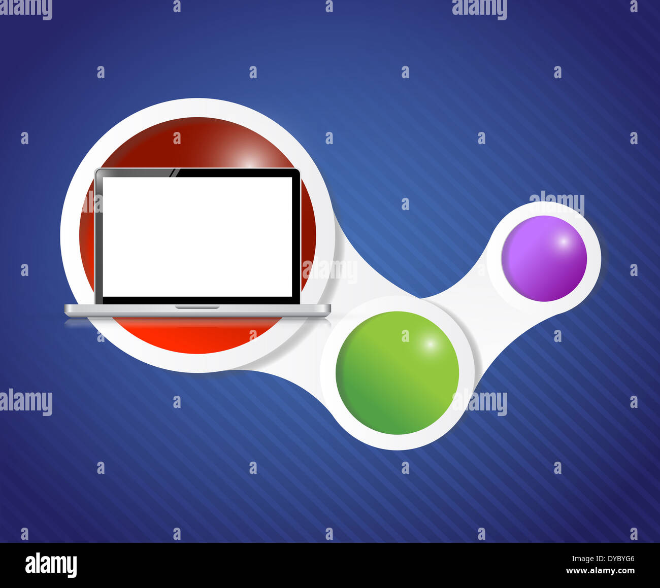 laptop diagram infographic color illustration design over a white ...