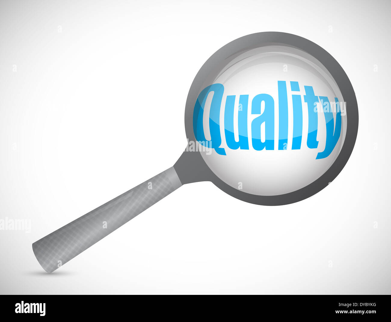 Magnifying glass showing quality word on white background Stock Photo ...