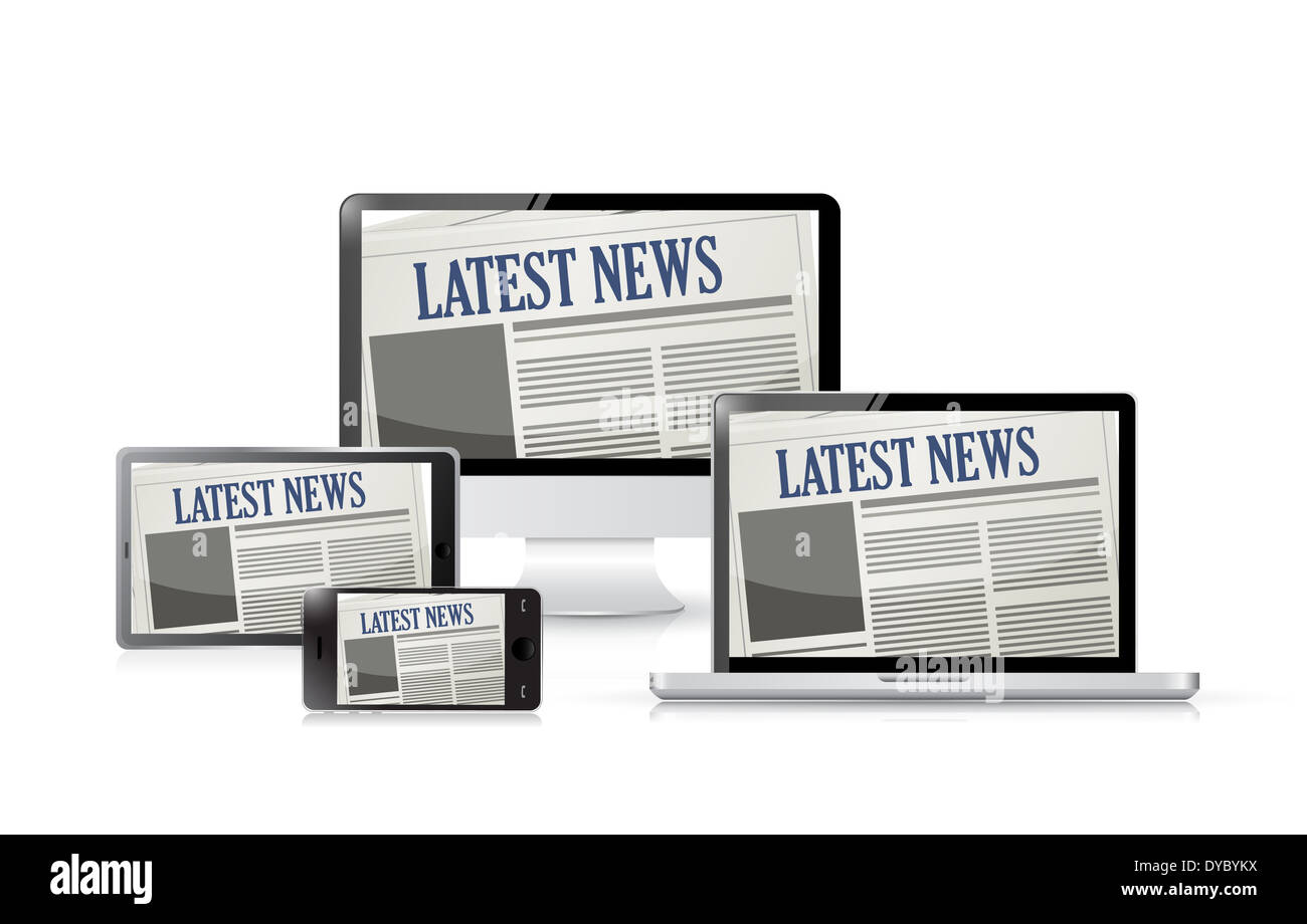 Newspapers. technology tools. illustration Stock Photo - Alamy