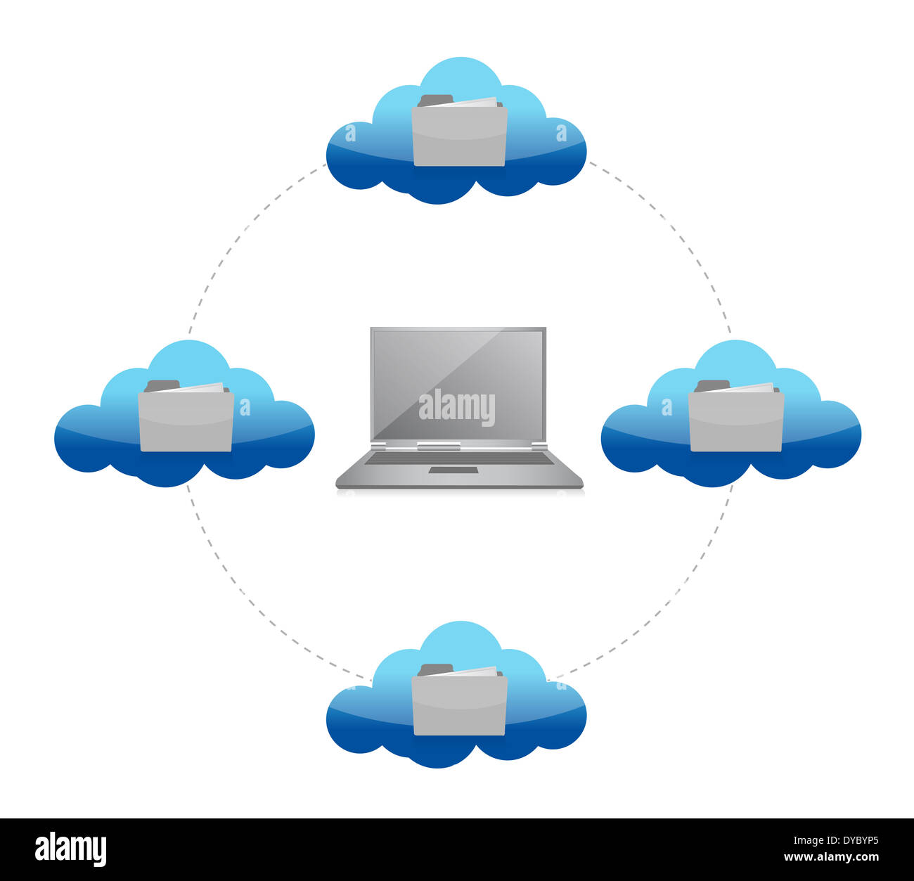 illustration of cloud computing concept design over white Stock Photo ...