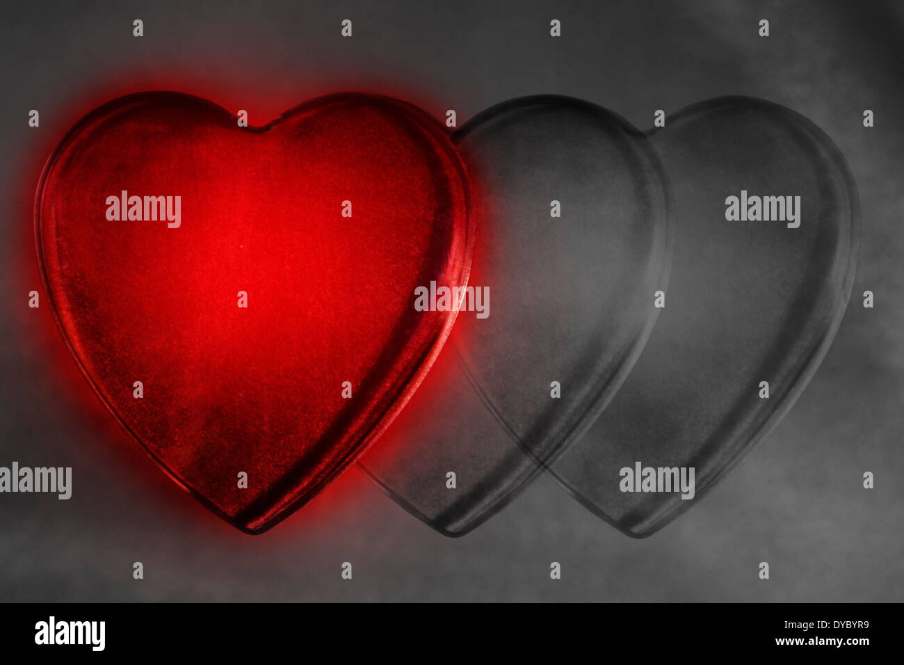 three love hearts joined together Stock Photo - Alamy