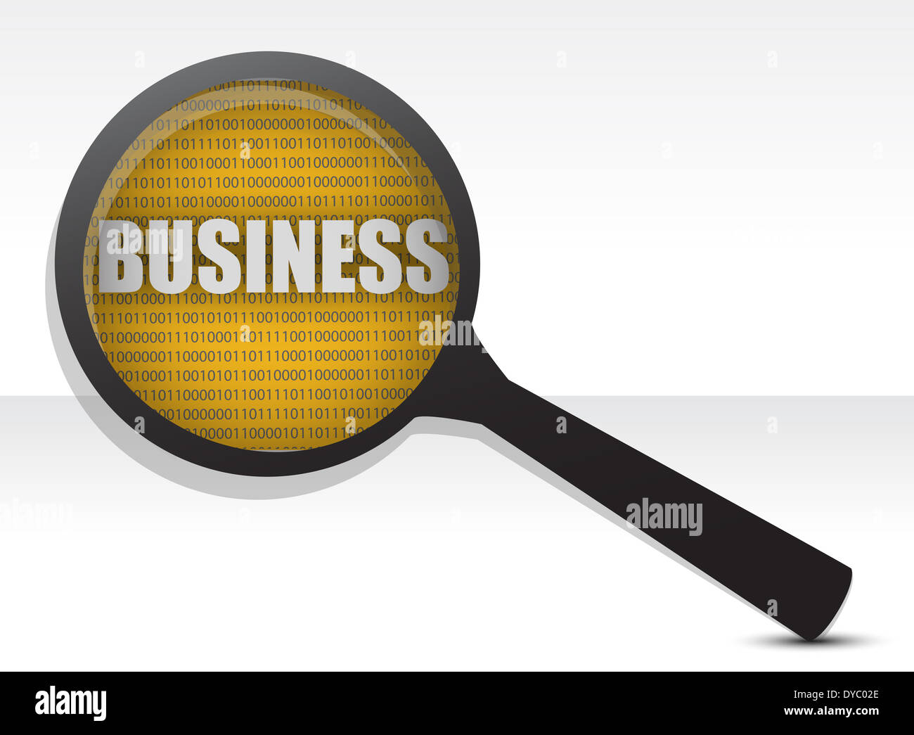 business under a magnify glass illustration design over white Stock ...
