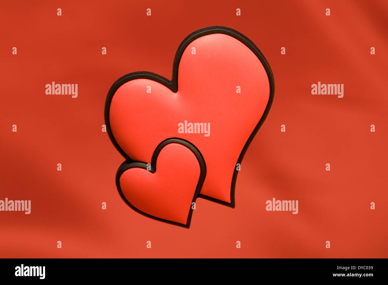 two love hearts joined together Stock Photo - Alamy