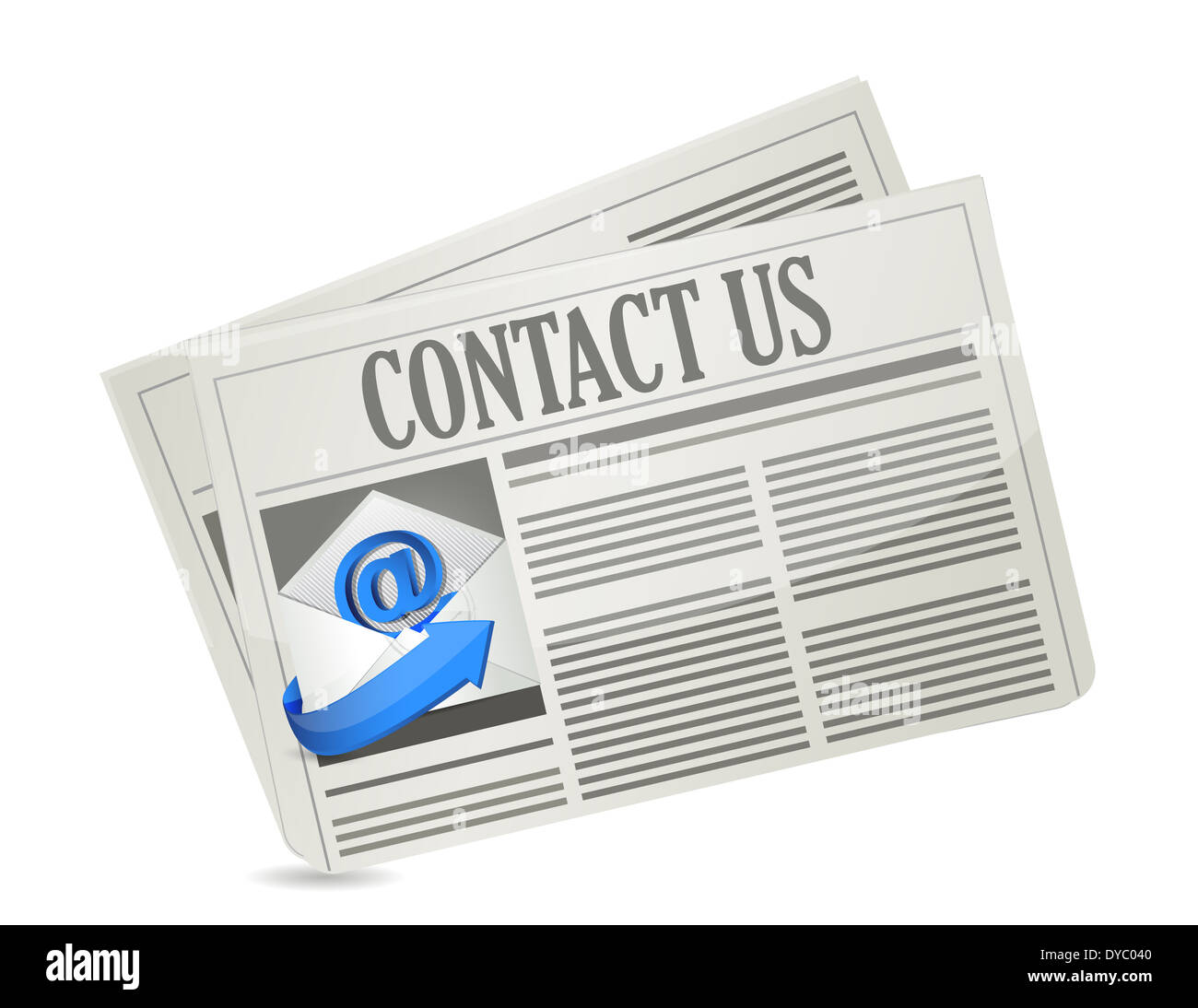 contact us newspaper illustration design over a white background Stock ...