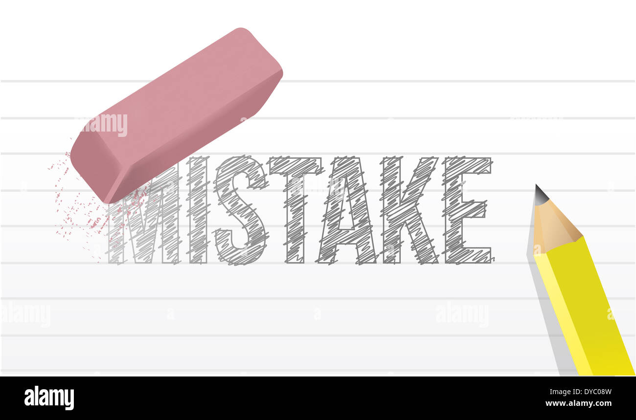 erase mistakes concept illustration design over a white background ...