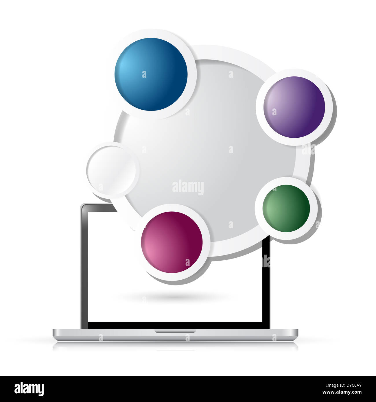 computer circle colorloop business, template illustration design Stock ...