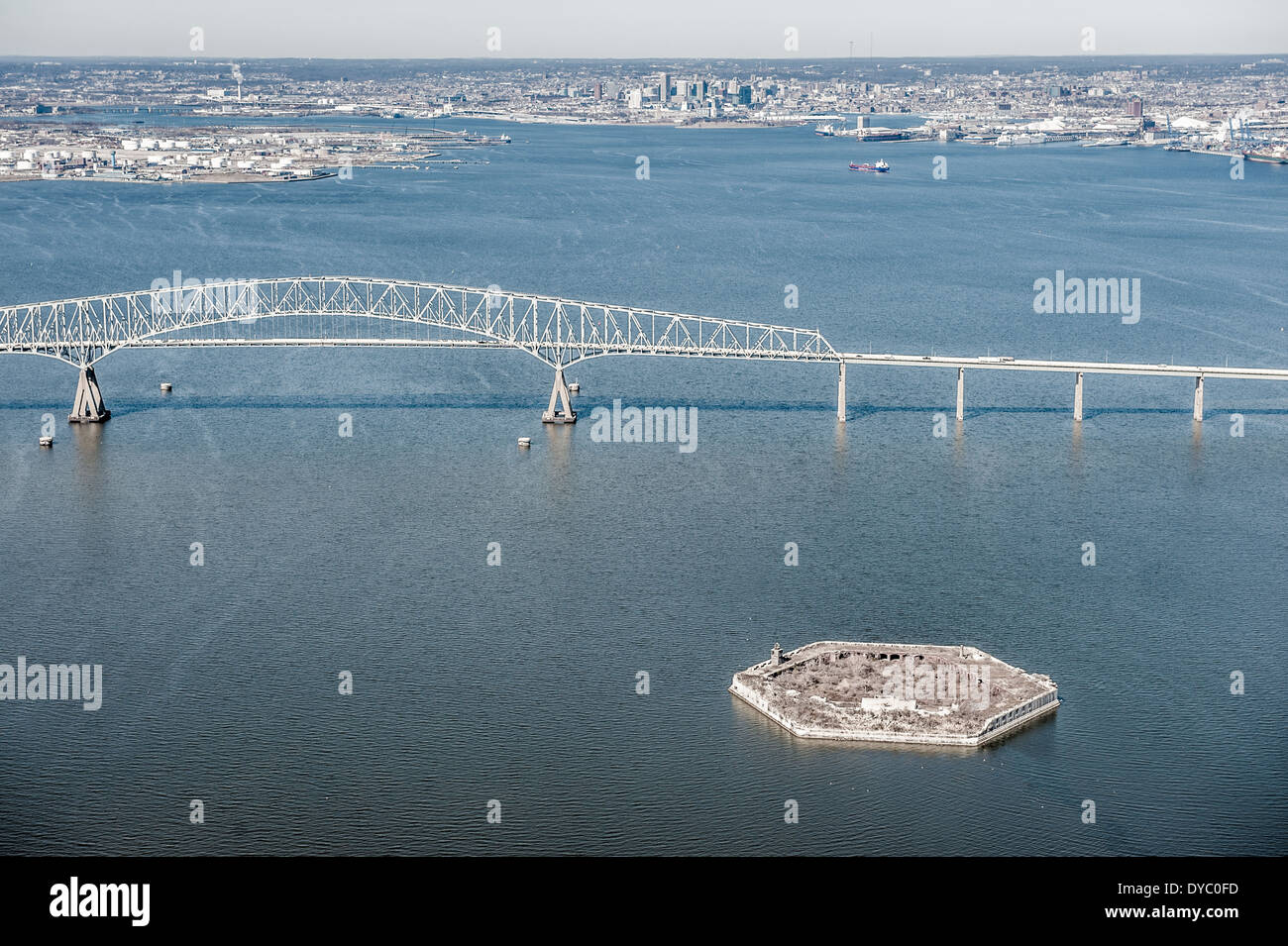 Fort Carroll and the Key Bridge in Baltimore, Maryland Stock Photo - Alamy