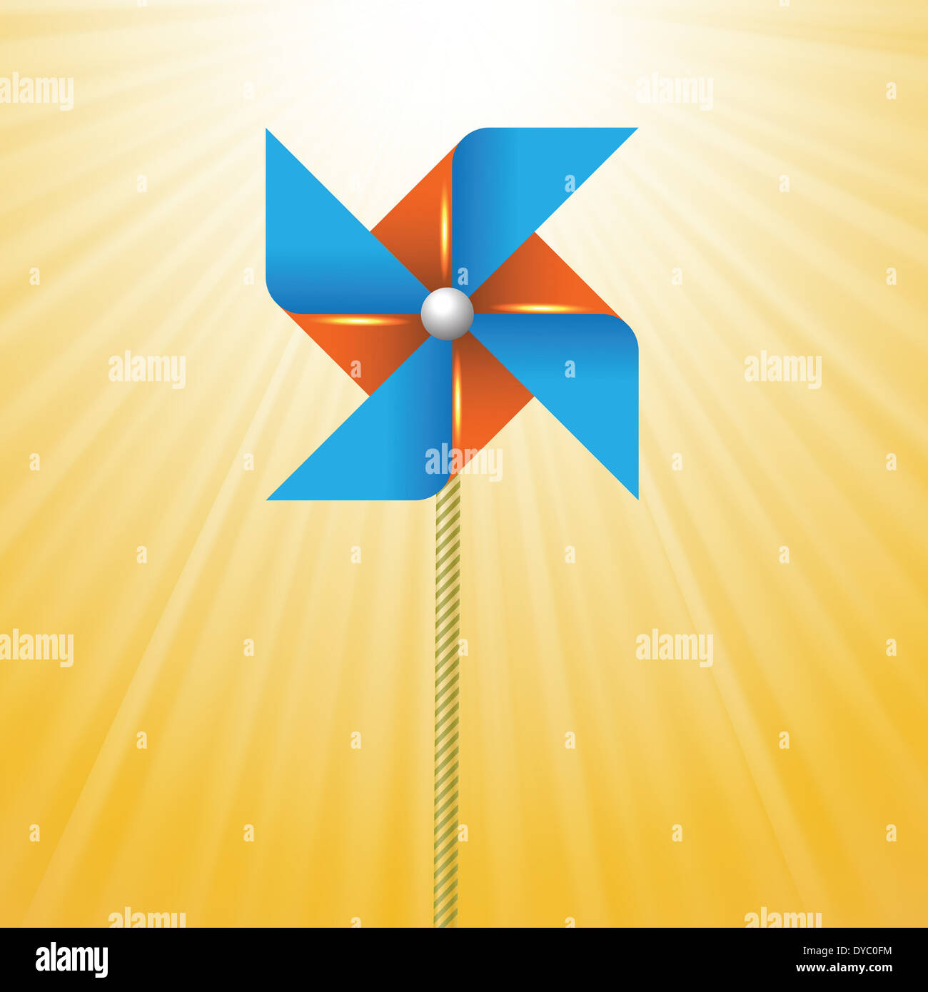 colorful illustration with windmill on sun background for your design ...