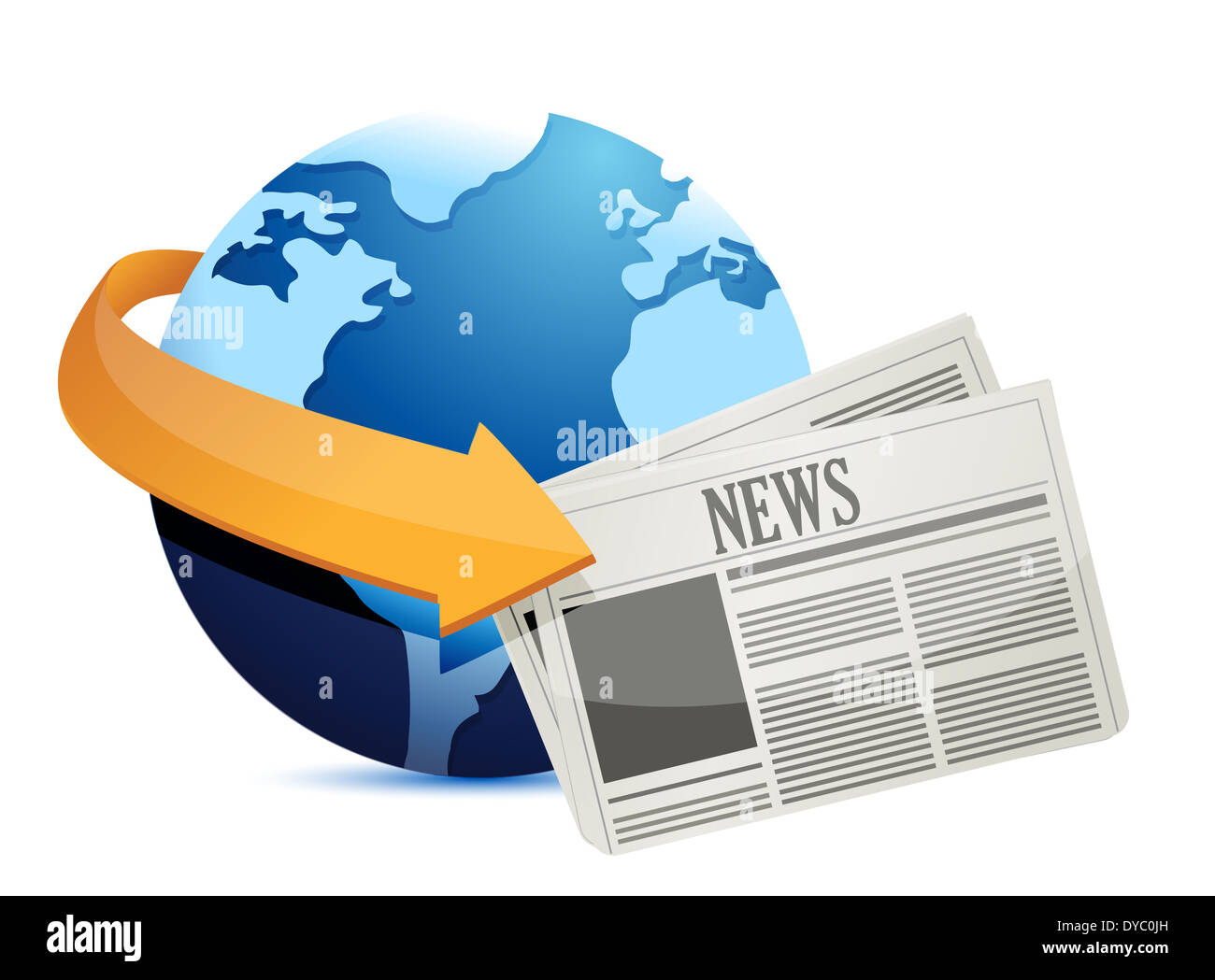 global news earth globe illustration design graphic Stock Photo - Alamy